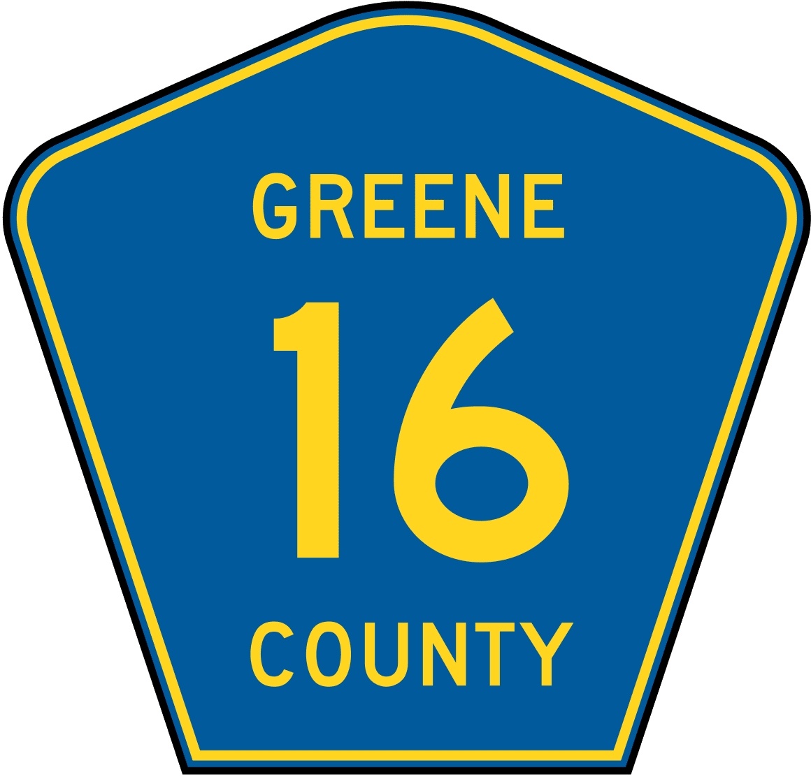 Vinyl Stickers - Standard Greene County Route 16 Sign - Safety and ...