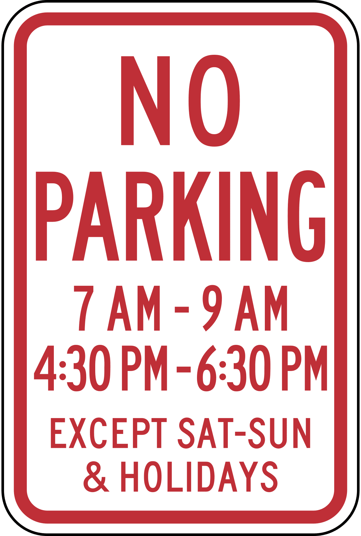 Vinyl Stickers - Standard no Parking Sign - Safety and Warning ...