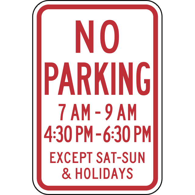 Vinyl Stickers - Standard no Parking Sign - Safety and Warning ...