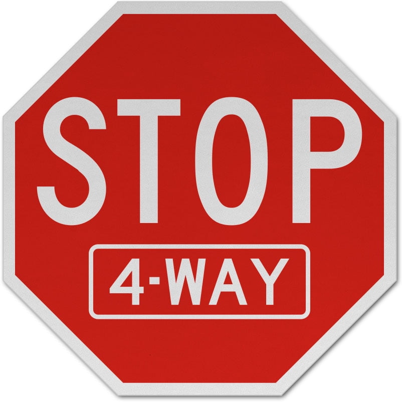 Vinyl Stickers - Stop 4 Way Sign - Safety and Warning Warehouse Signs ...