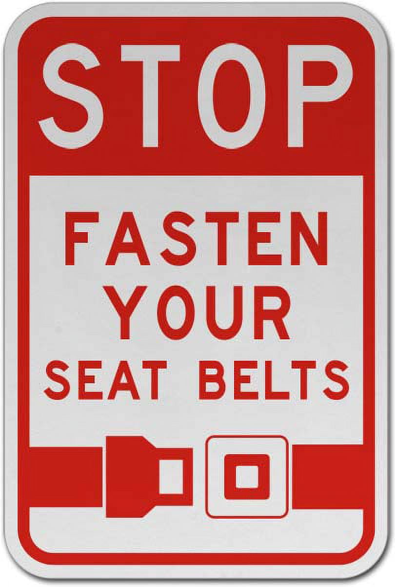 Vinyl Stickers - Stop Fasten Your Seat Belts Sign N3 - Safety and ...