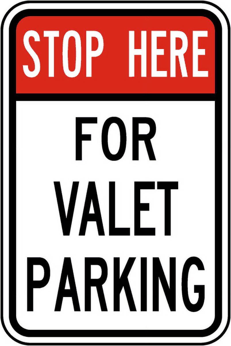 Vinyl Stickers - Stop Here for Valet Parking Sign - Safety and Warning ...