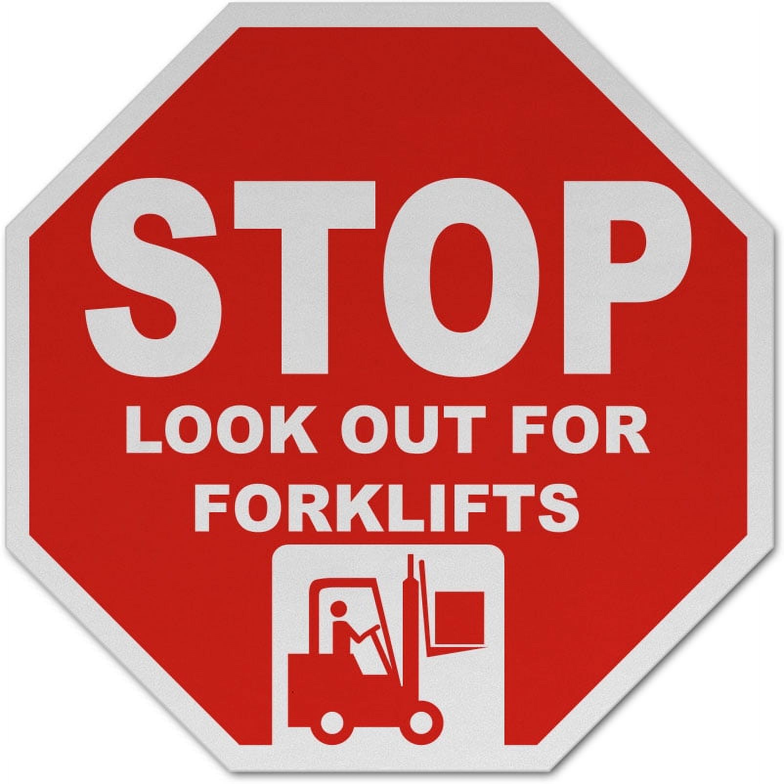 Vinyl Stickers - Stop Look Out for Forklifts Sign 1 - Safety and ...