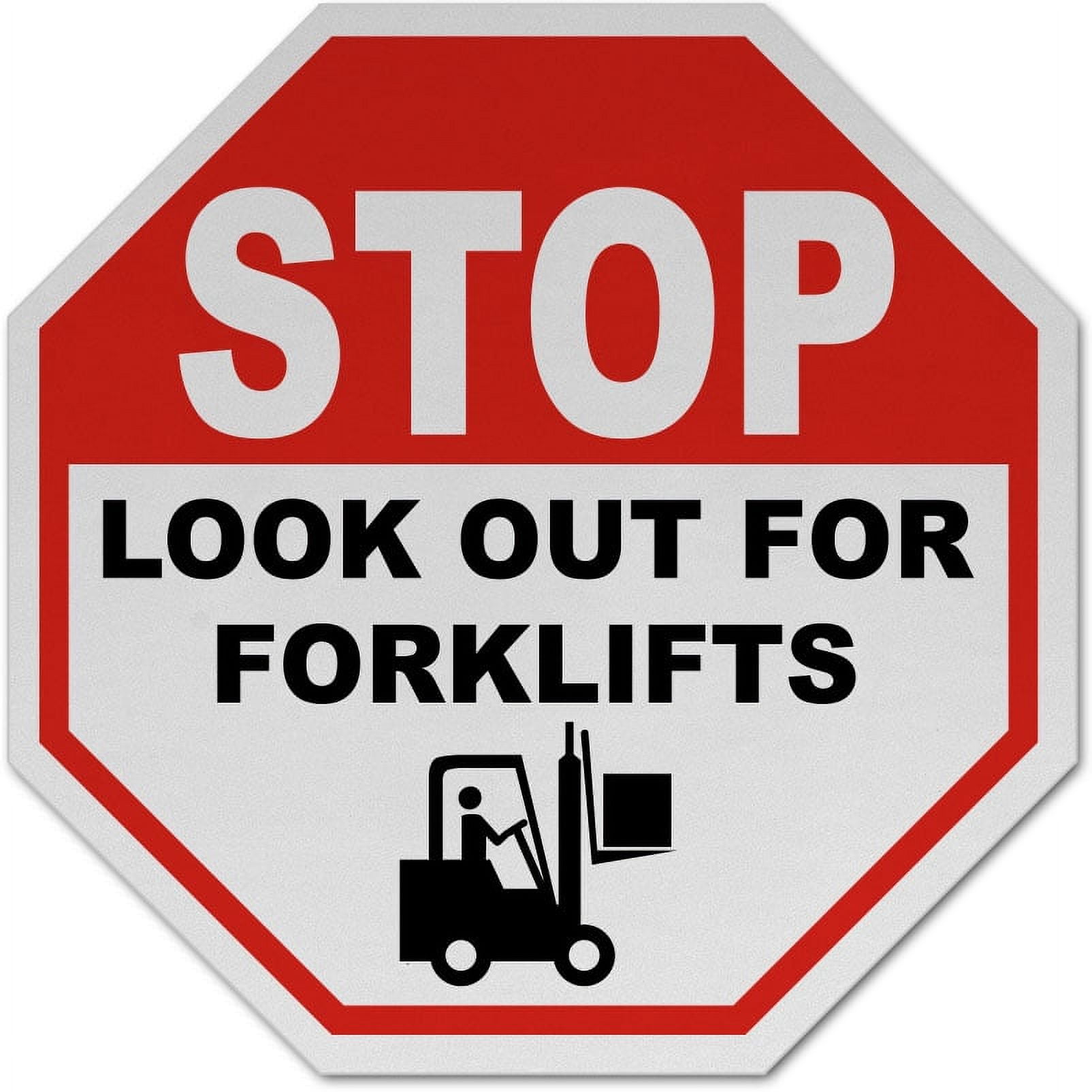 Vinyl Stickers - Stop Look Out for Forklifts Sign 2 - Safety and ...