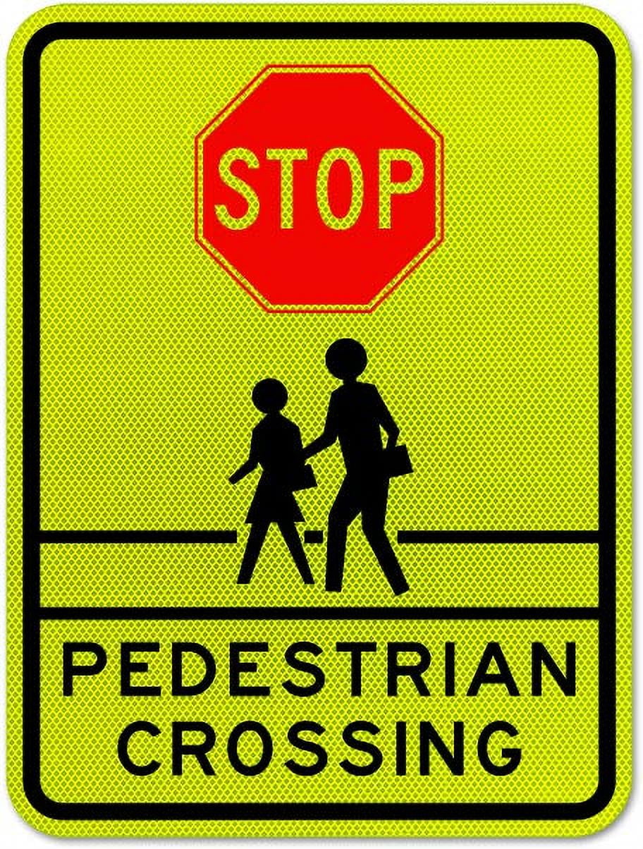 Vinyl Stickers - Stop Pedestrian Crosswalk Sign O4 - Safety and Warning ...