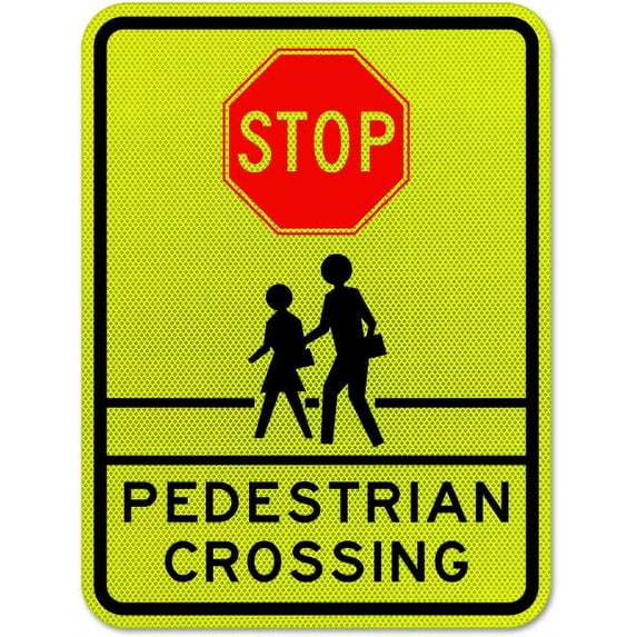 Vinyl Stickers - Stop Pedestrian Crosswalk Sign O4 - Safety and Warning ...