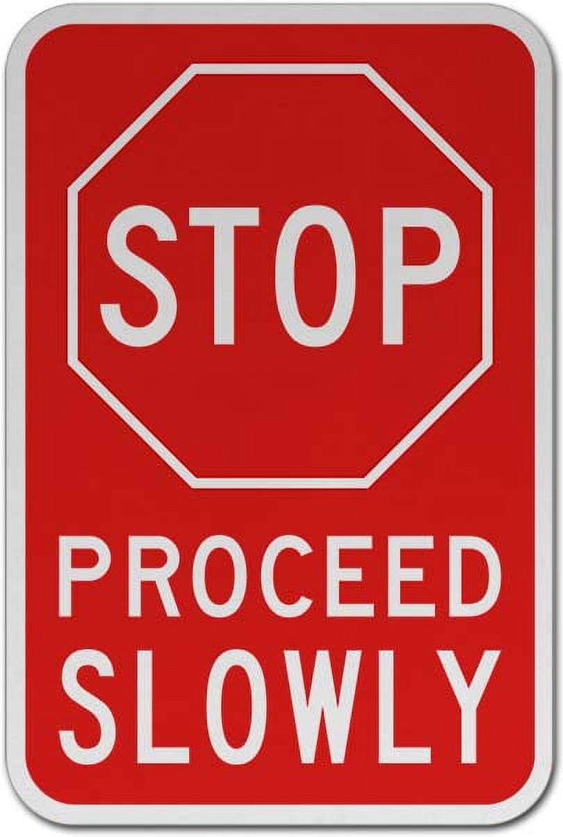 Vinyl Stickers - Stop Proceed Slowly Sign 3 - Safety and Warning ...