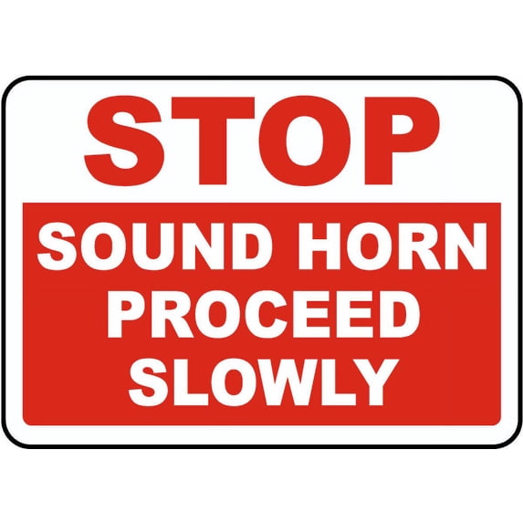 Vinyl Stickers - Stop Sound Horn Proceed Slowly Sign - Safety and ...