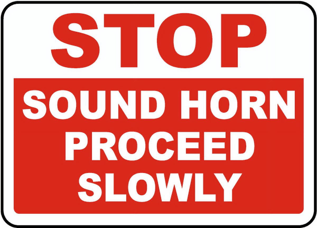 Vinyl Stickers - Stop Sound Horn Proceed Slowly Sign - Safety and ...