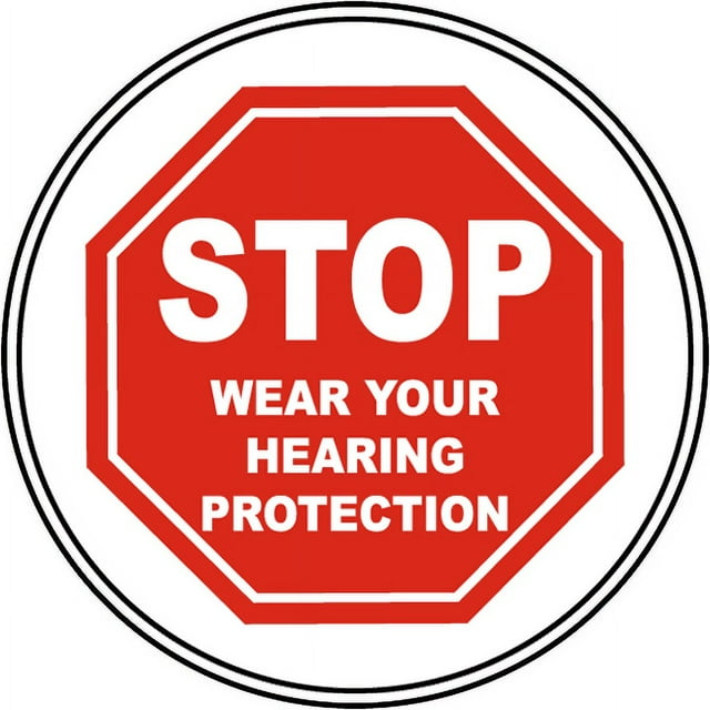 Vinyl Stickers - Stop Wear Hearing Protection Floor Sign - Safety and ...