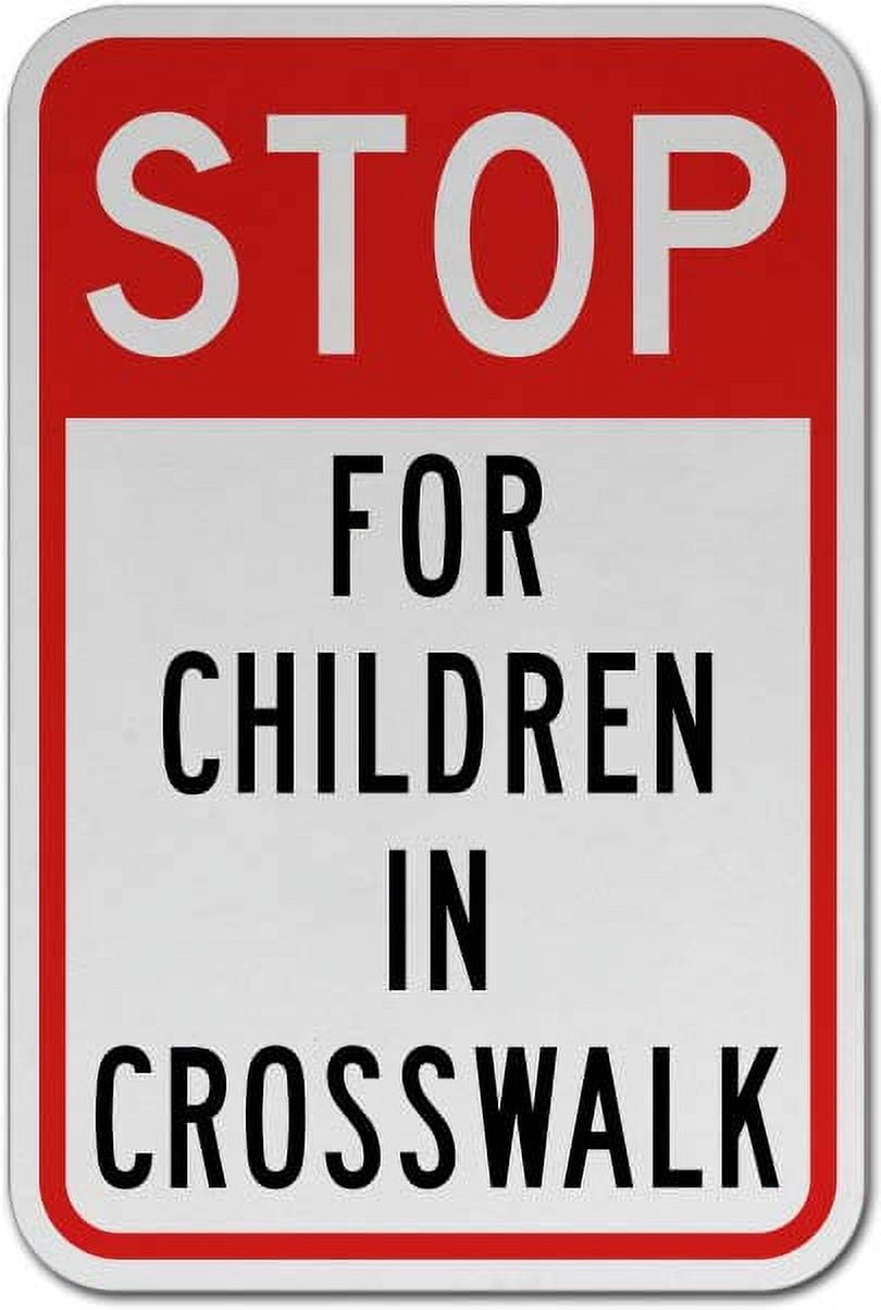 Vinyl Stickers - Stop for Children in Crosswalk Sign - Safety and Warning Warehouse Signs ...