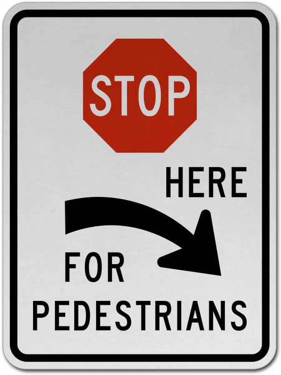 Vinyl Stickers - Stop for Pedestrians (Right Arrow) Sign N7 - Safety ...