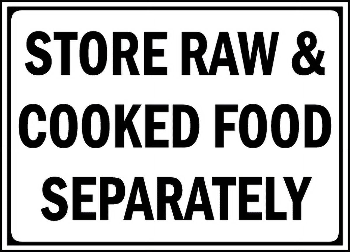 Vinyl Stickers - Store Raw & Cooked Food Separately Sign - Safety and ...