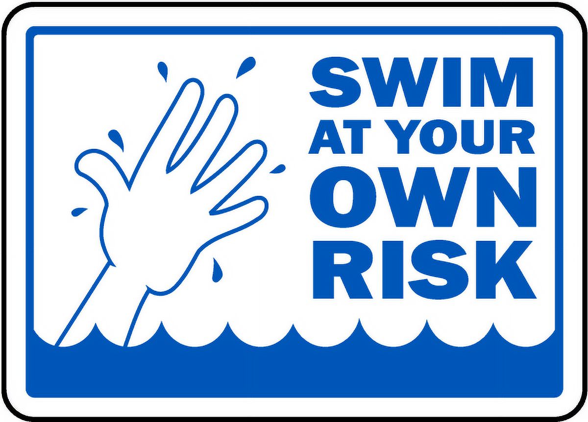 Vinyl Stickers - Swim at Your Own Risk Sign - Safety and Warning ...