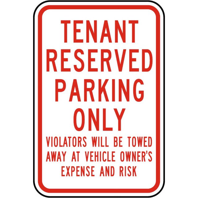 Vinyl Stickers - Tenant Reserved Parking Only Sign P2 - Safety and ...