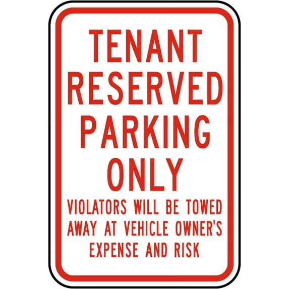 Vinyl Stickers - Tenant Reserved Parking Only Sign P2 - Safety and ...