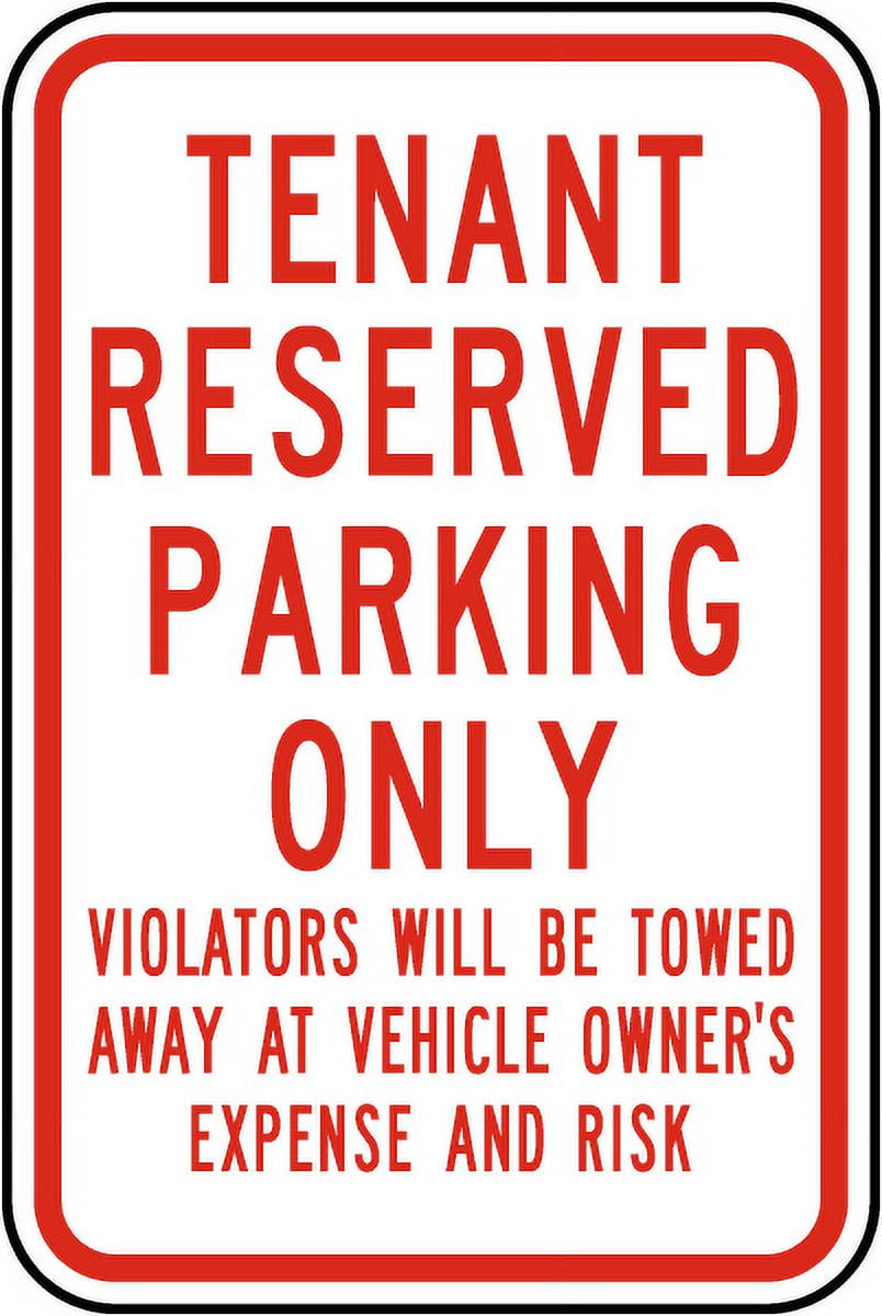 Vinyl Stickers - Tenant Reserved Parking Only Sign P3 - Safety and ...