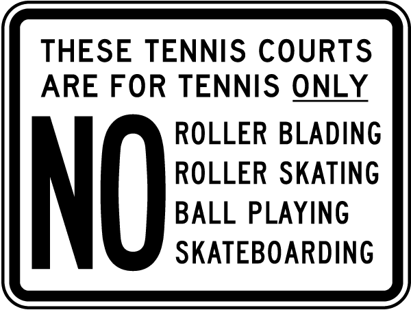 Vinyl Stickers - These Courts are for Tennis Use Only Sign - Safety and ...