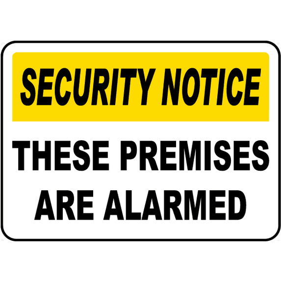 Vinyl Stickers - These Premises are Alarmed Sign - Safety and Warning ...