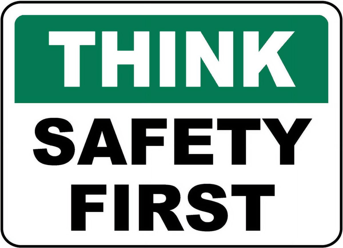 Vinyl Stickers - Think Safety First Sign P7 - Safety and Warning ...