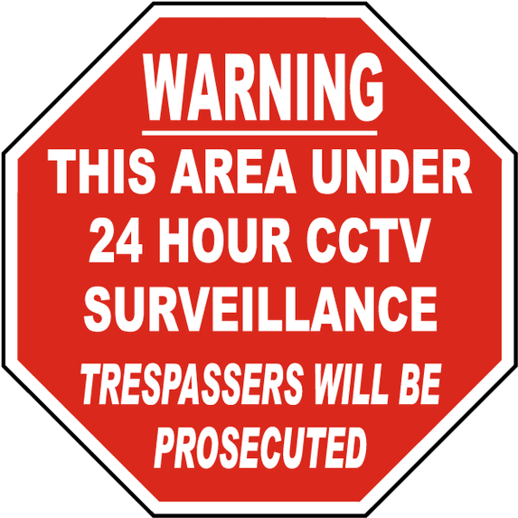 Vinyl Stickers - This Area Under 24 Hour CCTV Sign - Safety and Warning ...