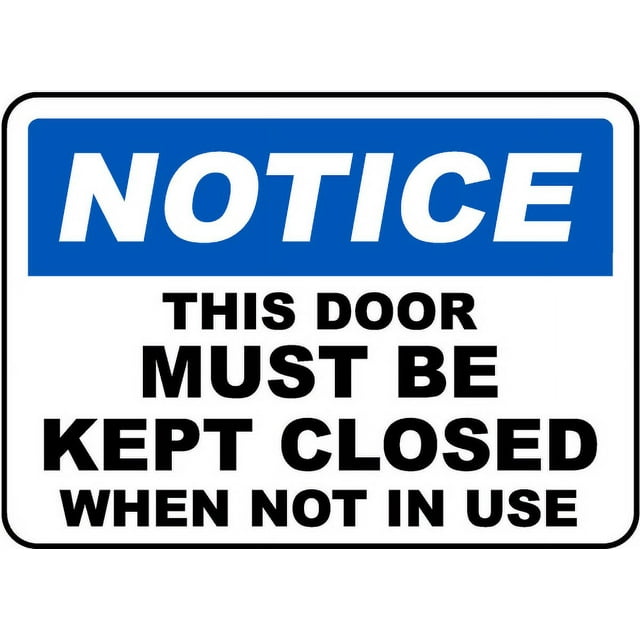 Vinyl Stickers - This Door Must Be Kept Closed Sign P8 - Safety and ...