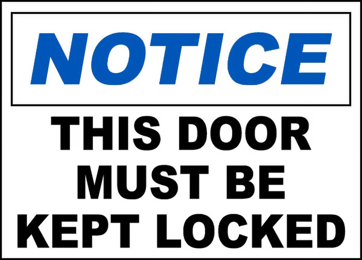 Vinyl Stickers - This Door Must Be Kept Locked Sign - Safety and ...