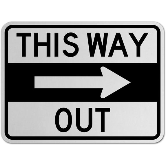 Vinyl Stickers - This Way Out (Right Arrow) Sign 1 - Safety and Warning ...
