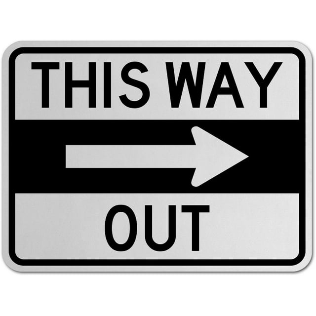 Vinyl Stickers - This Way Out (Right Arrow) Sign 1 - Safety and Warning ...