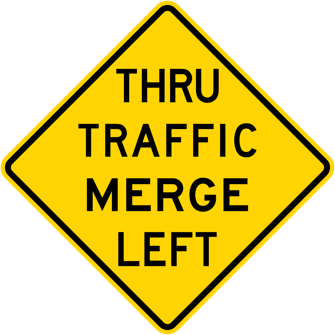 Vinyl Stickers - Thru Traffic Merge Left, California - Safety and ...