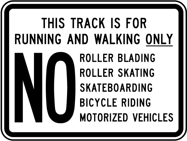 Vinyl Stickers - Track for Running & Walking Only Sign - Safety and ...