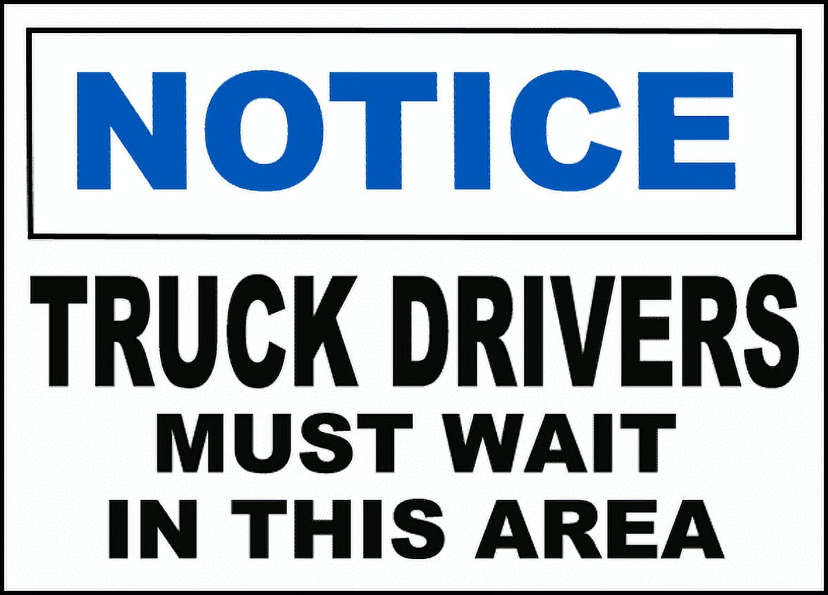 Vinyl Stickers - Truck Drivers Must Wait in Area Sign - Safety and ...