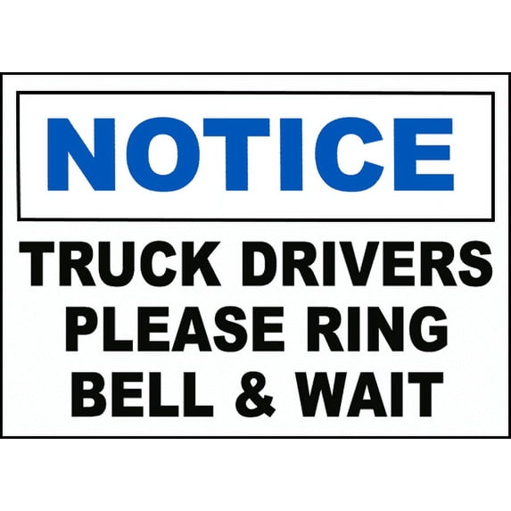 Vinyl Stickers - Truck Drivers Ring Bell & Wait Sign - Safety and ...