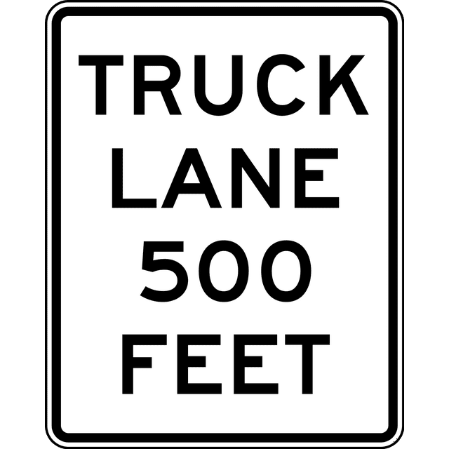 Vinyl Stickers - Truck Lane 500 Feet - Safety and Warning Warehouse ...