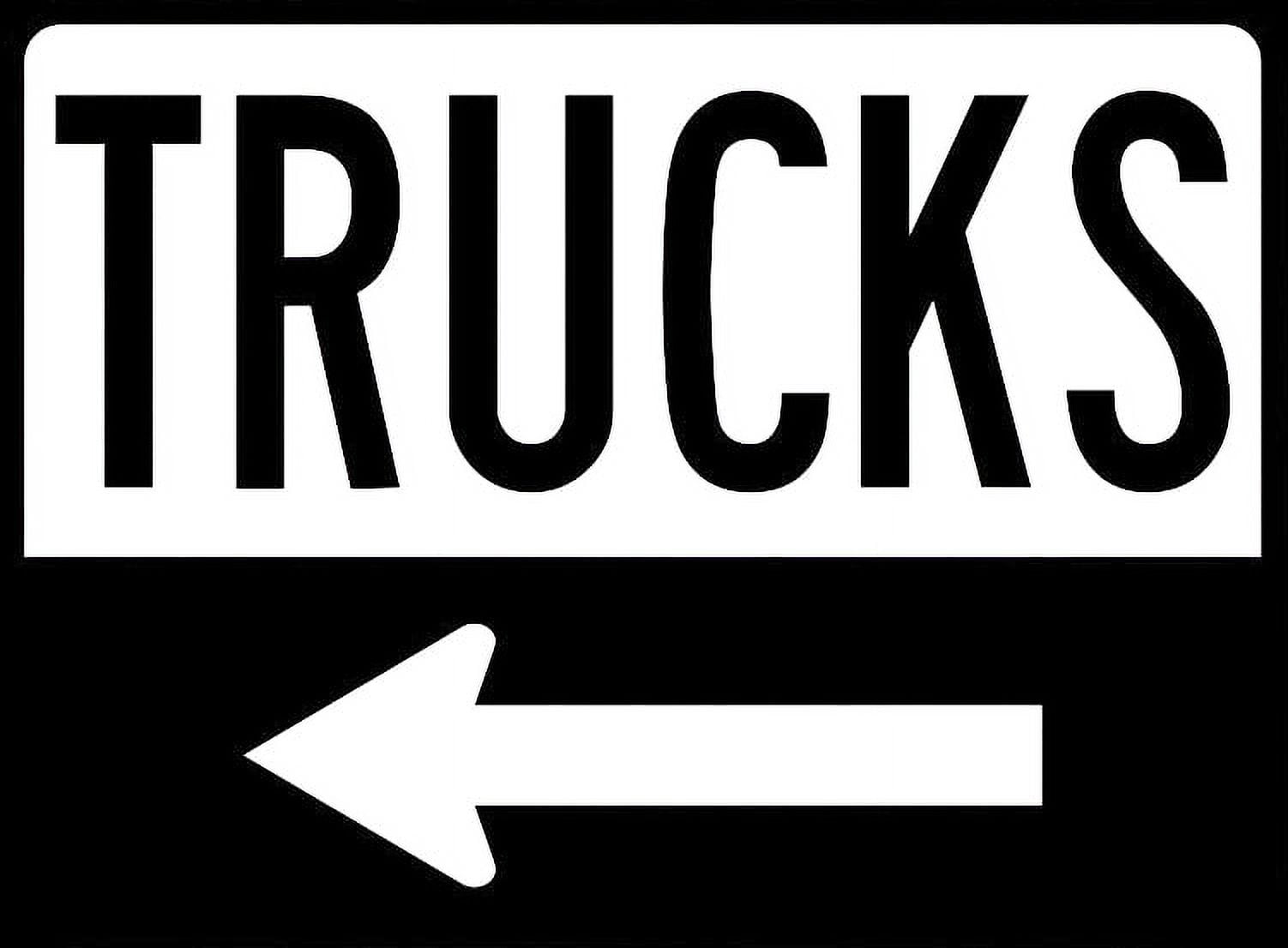 Vinyl Stickers - Trucks (Left Arrow) Sign - Safety and Warning ...