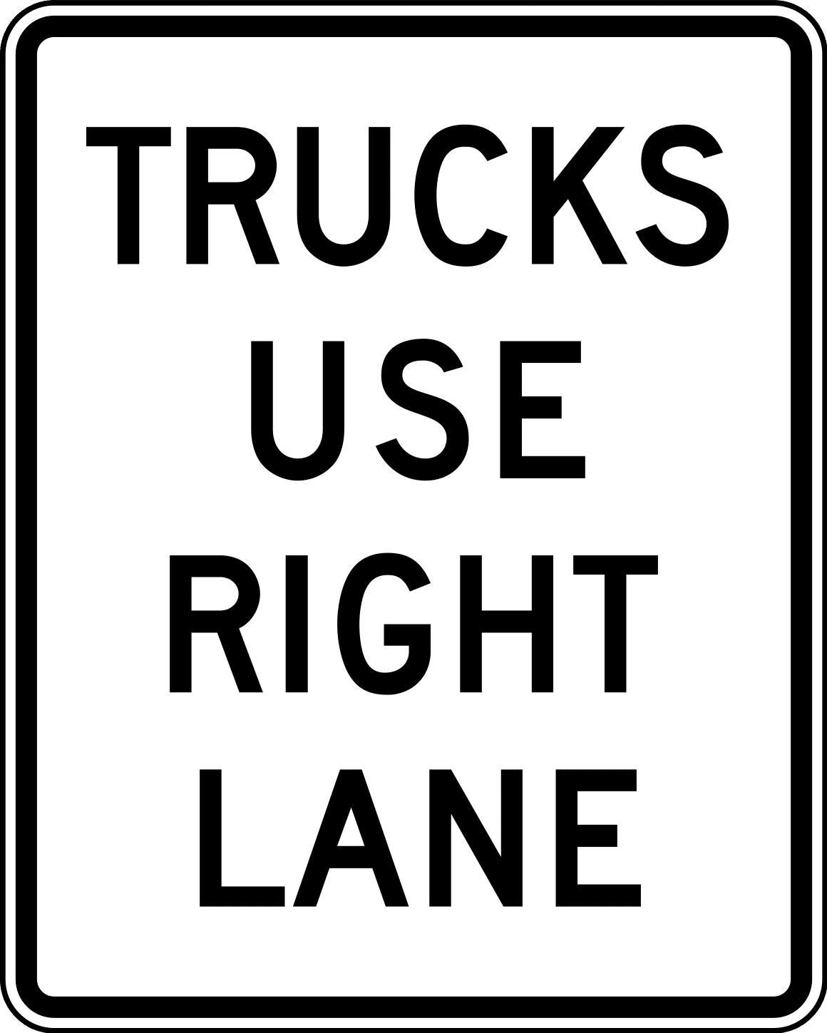 Vinyl Stickers - Trucks use Right Lane - Safety and Warning Warehouse ...