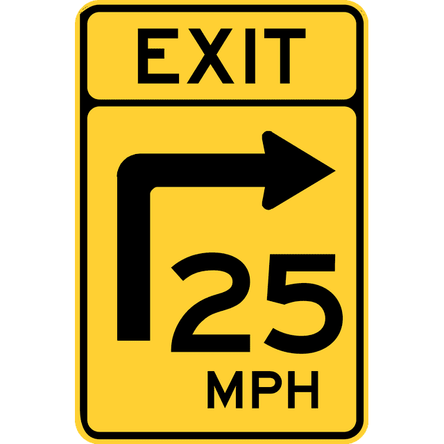 Vinyl Stickers - Turn Curve exit Speed Advisory, Maryland - Safety and ...