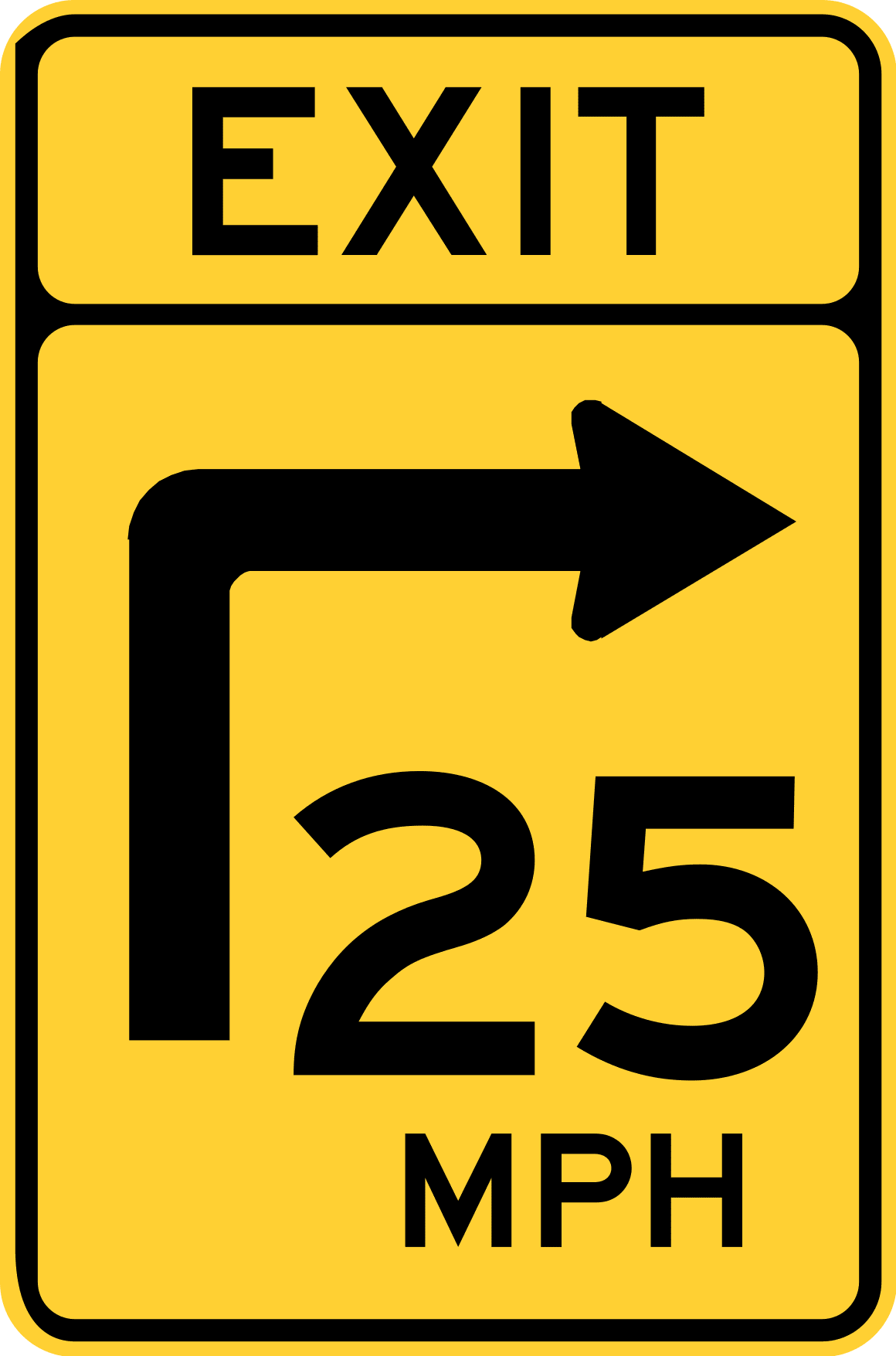 Vinyl Stickers - Turn Curve exit Speed Advisory, Maryland - Safety and ...