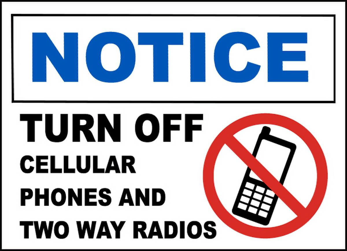 Vinyl Stickers - Turn Off Cellular Phones Sign - Safety and Warning ...