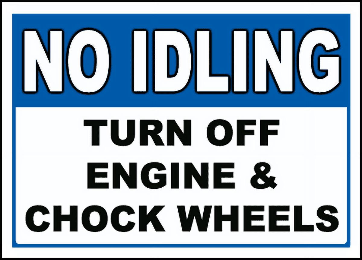 Vinyl Stickers - Turn Off Engine & Chock Wheels Sign - Safety and ...