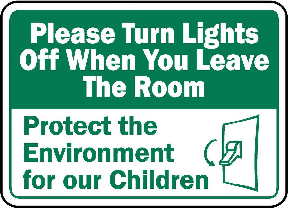 Vinyl Stickers - Turn Off Lights When Leaving Room Sign - Safety and ...