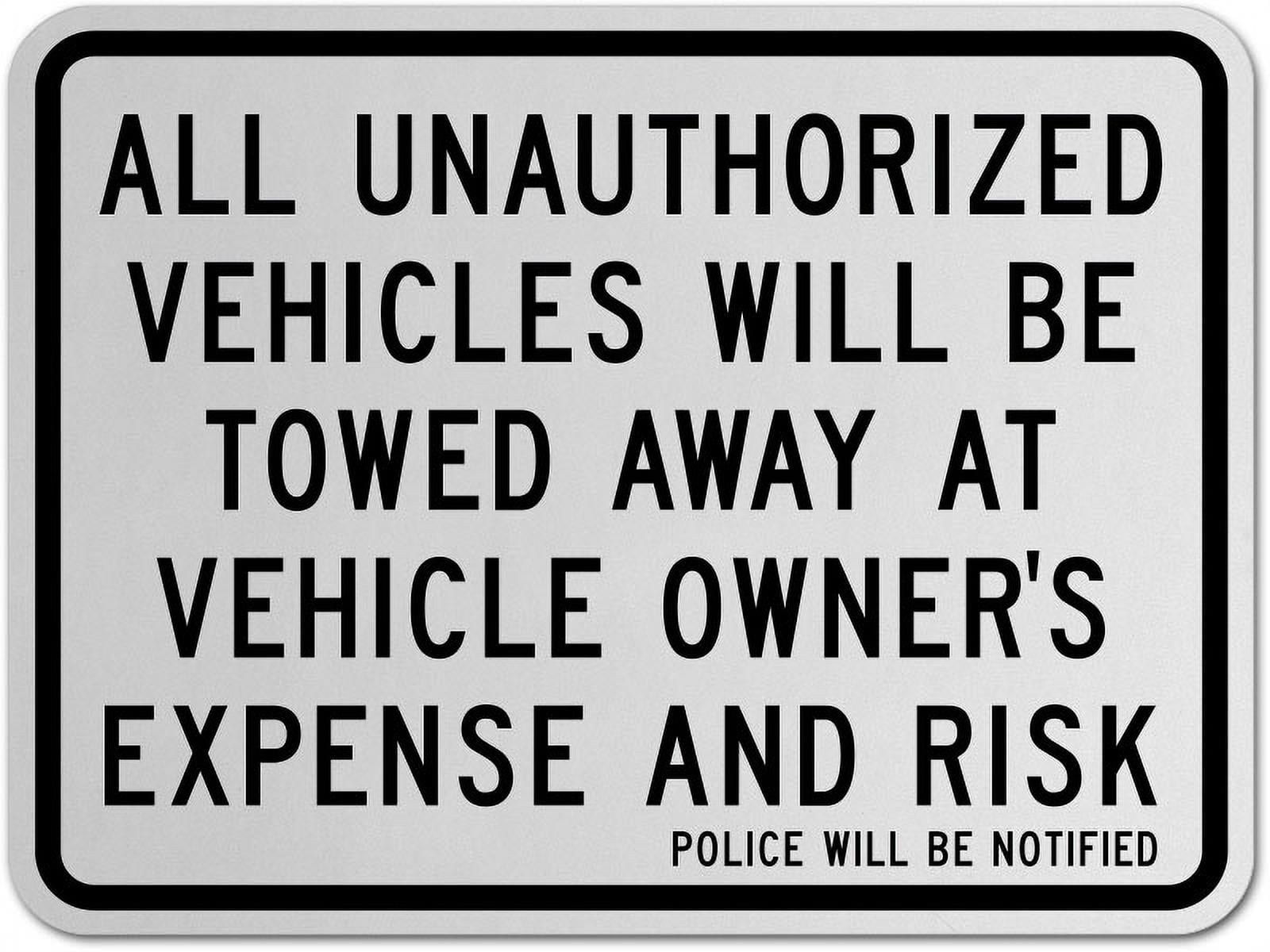Vinyl Stickers - Unauthorized Vehicles Towed Sign S8 - Safety and ...