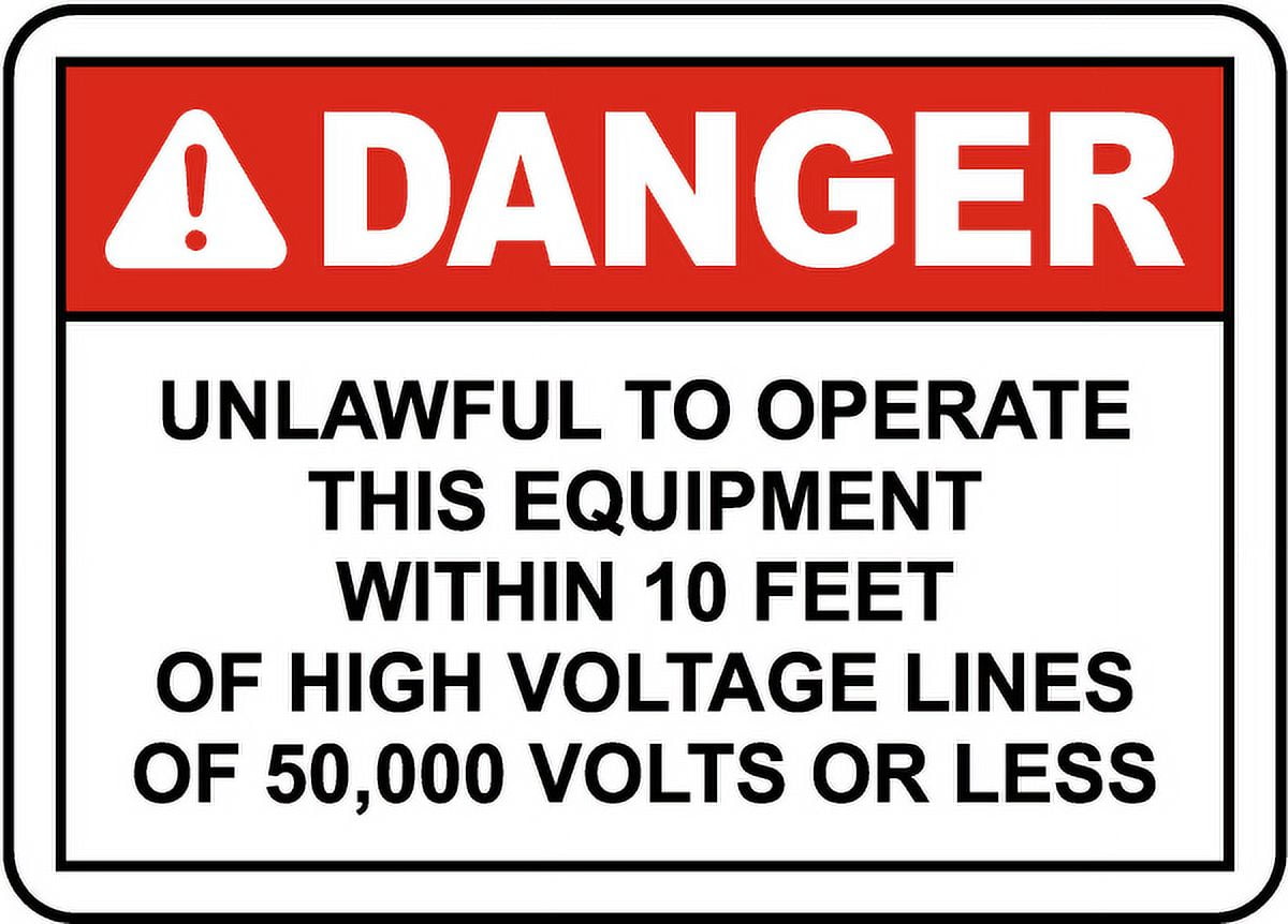 Vinyl Stickers - Unlawful to Operate Within 10 Feet Sign 2 - Safety and ...