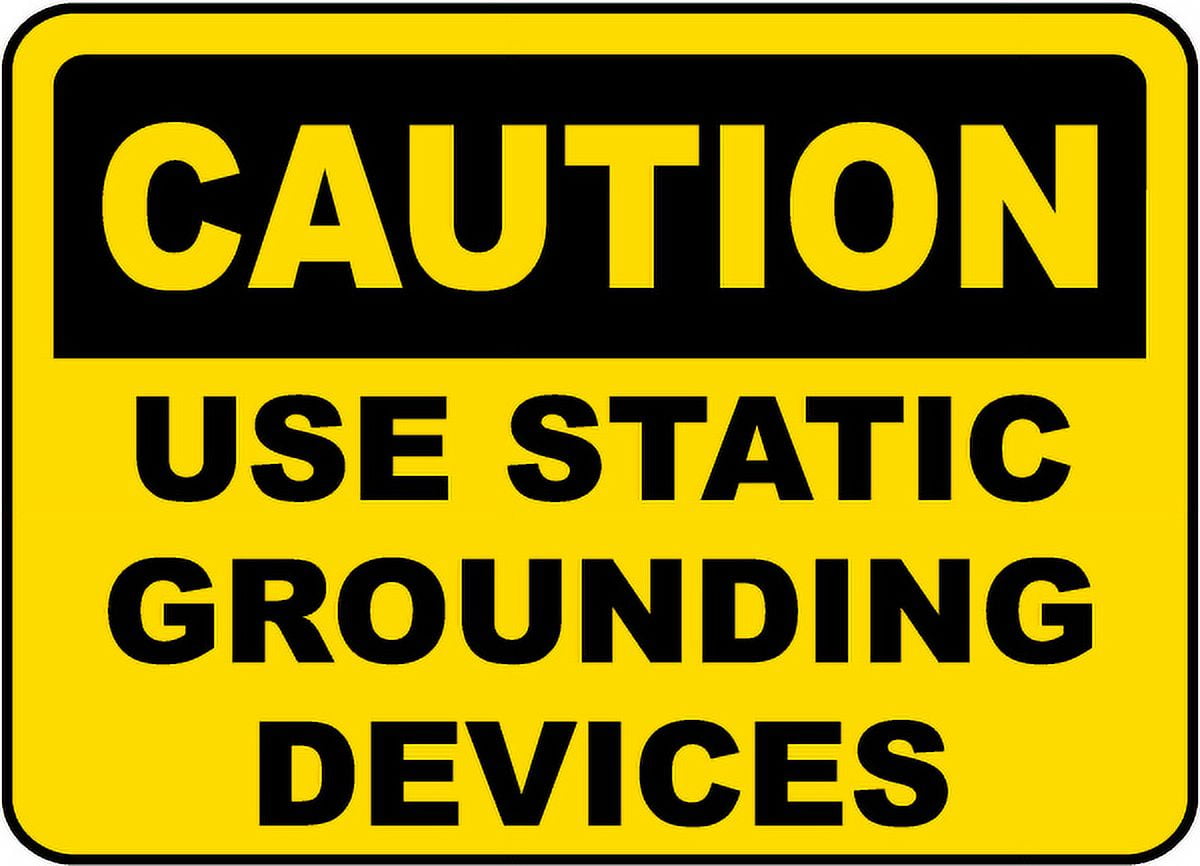 Vinyl Stickers - Use Static Grounding Devices Sign - Safety and Warning ...