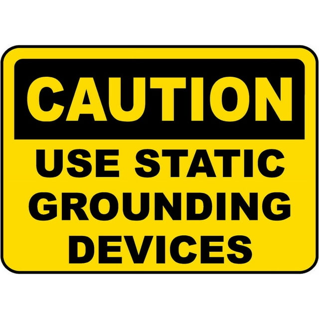 Vinyl Stickers - Use Static Grounding Devices Sign - Safety and Warning ...