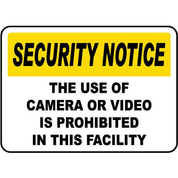 Vinyl Stickers - Use of Camera or Video Prohibited Sign T5 - Safety and ...