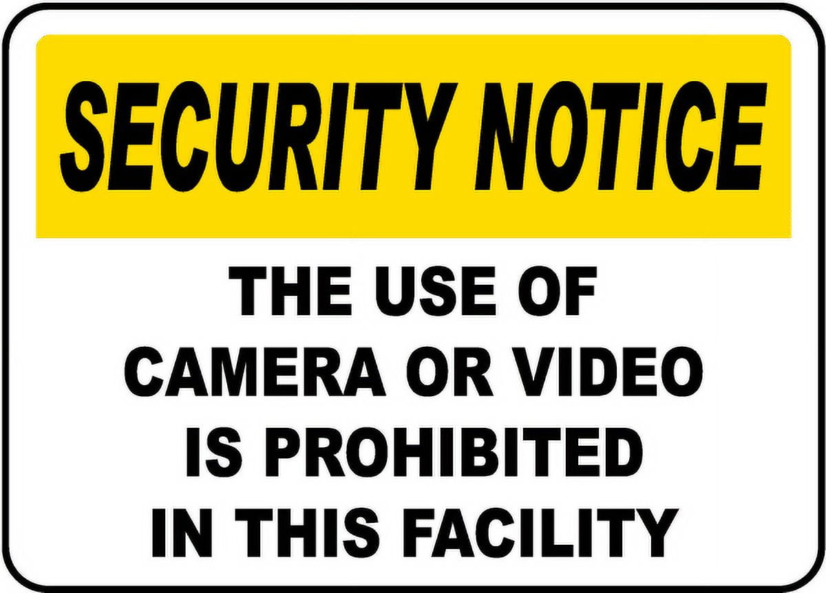 Vinyl Stickers - Use of Camera or Video Prohibited Sign T5 - Safety and ...