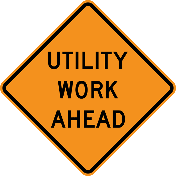 Vinyl Stickers - Utility Work in Road - Safety and Warning Warehouse ...