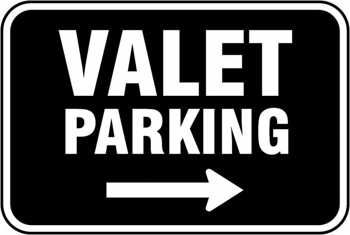 Vinyl Stickers - Valet Parking (Right Arrow) Sign - Safety and Warning ...
