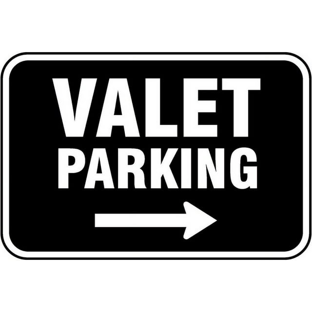 Vinyl Stickers - Valet Parking (Right Arrow) Sign - Safety and Warning ...